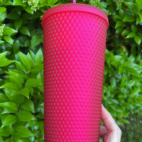 Starbucks | Dining | Starbucks Ruby Pink Studded Soft Touch Venti Cold ...
